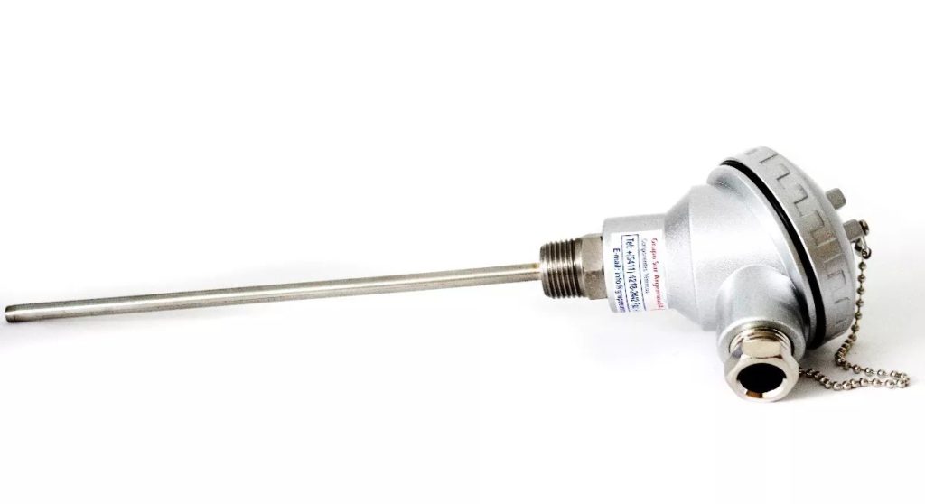 Sensor RTD PT100 3 Hilos Cab DIN B Vaina Long 200 mm - GSA Térmicos